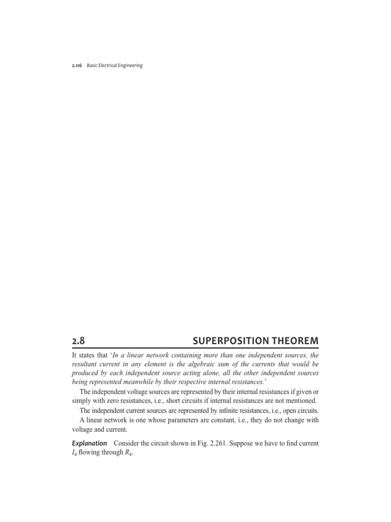 Superposition Theorem in Electrical Circuits | PDF | Electrical ...