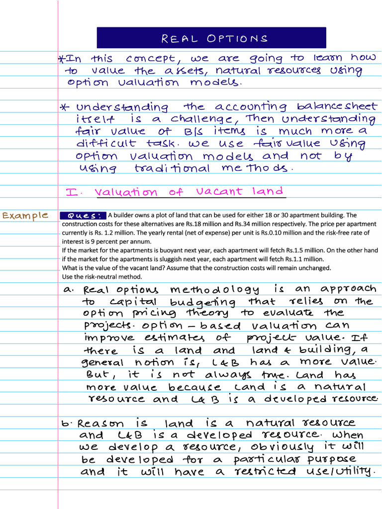 Real options | PDF | Option (Finance) | Valuation (Finance)