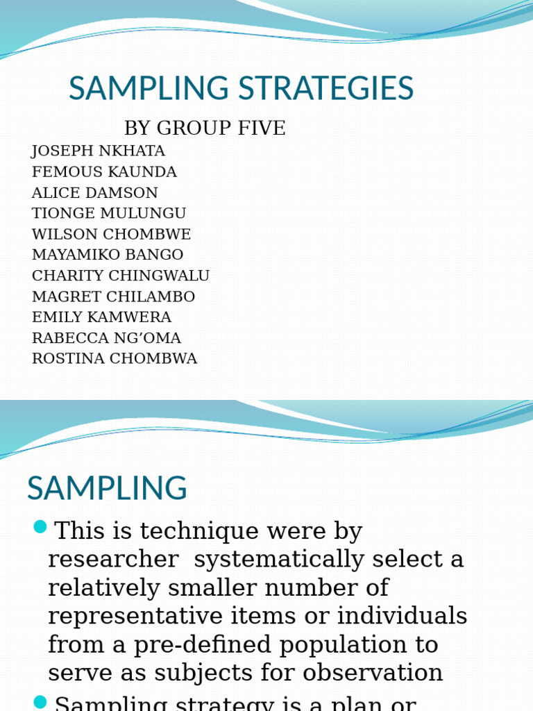 Sampling Trategie Group 5 Final | PDF | Sampling (Statistics ...
