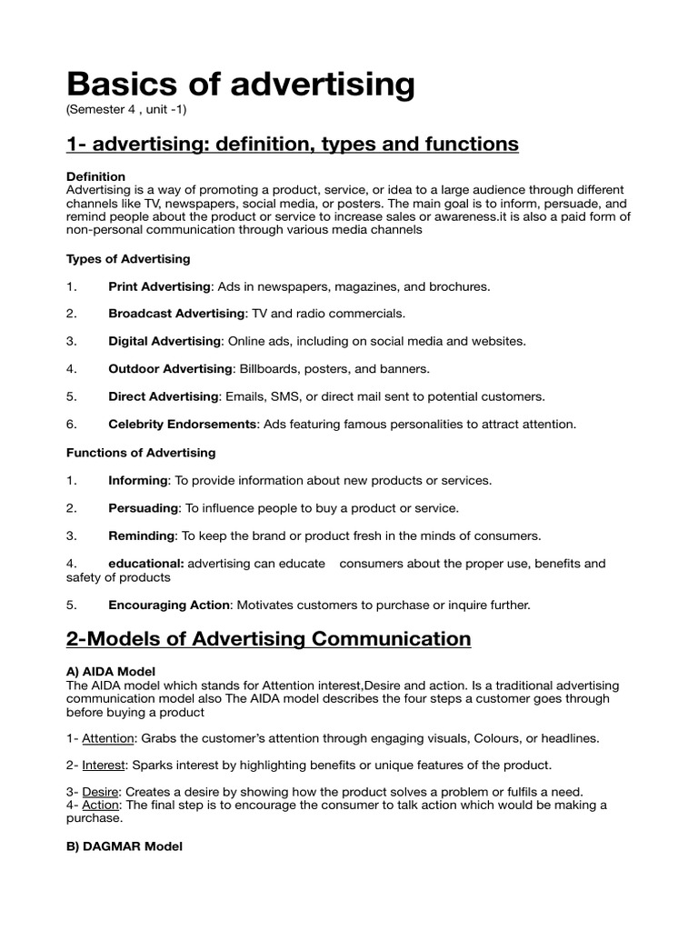 Fundamentals of Advertising Overview | PDF | Advertising | Marketing