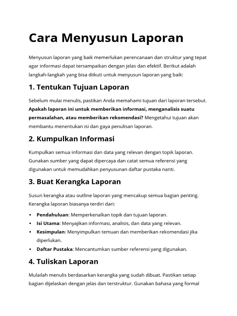 Cara Menyusun Laporan | PDF