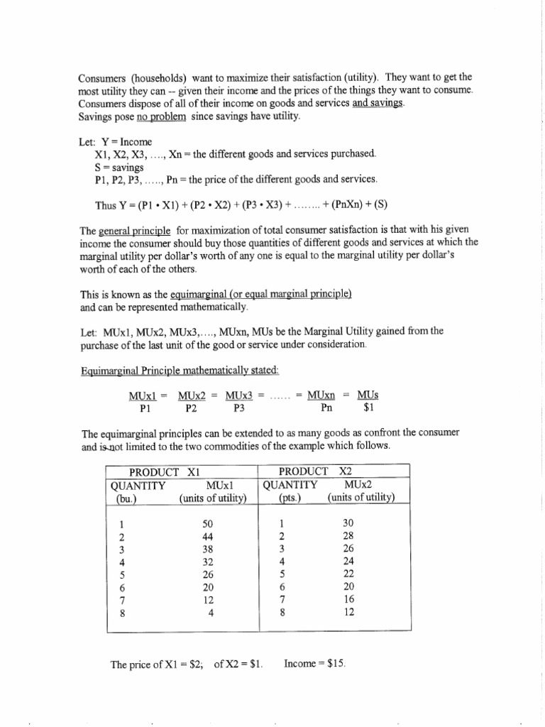 Marginal Utility | PDF