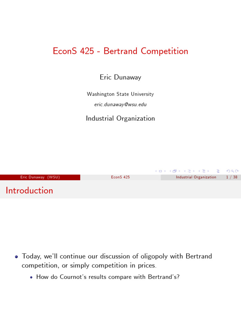 17 Bertrand Competition | PDF | Economic Equilibrium | Business Economics