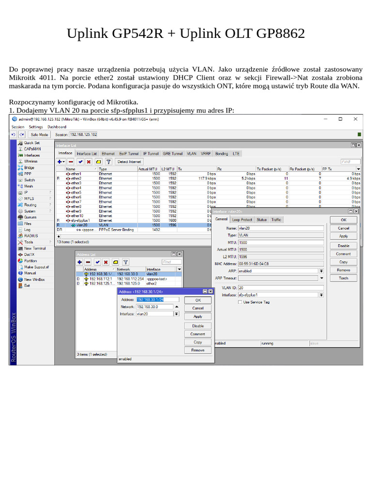 Mikrotik + Uplink Olt | PDF