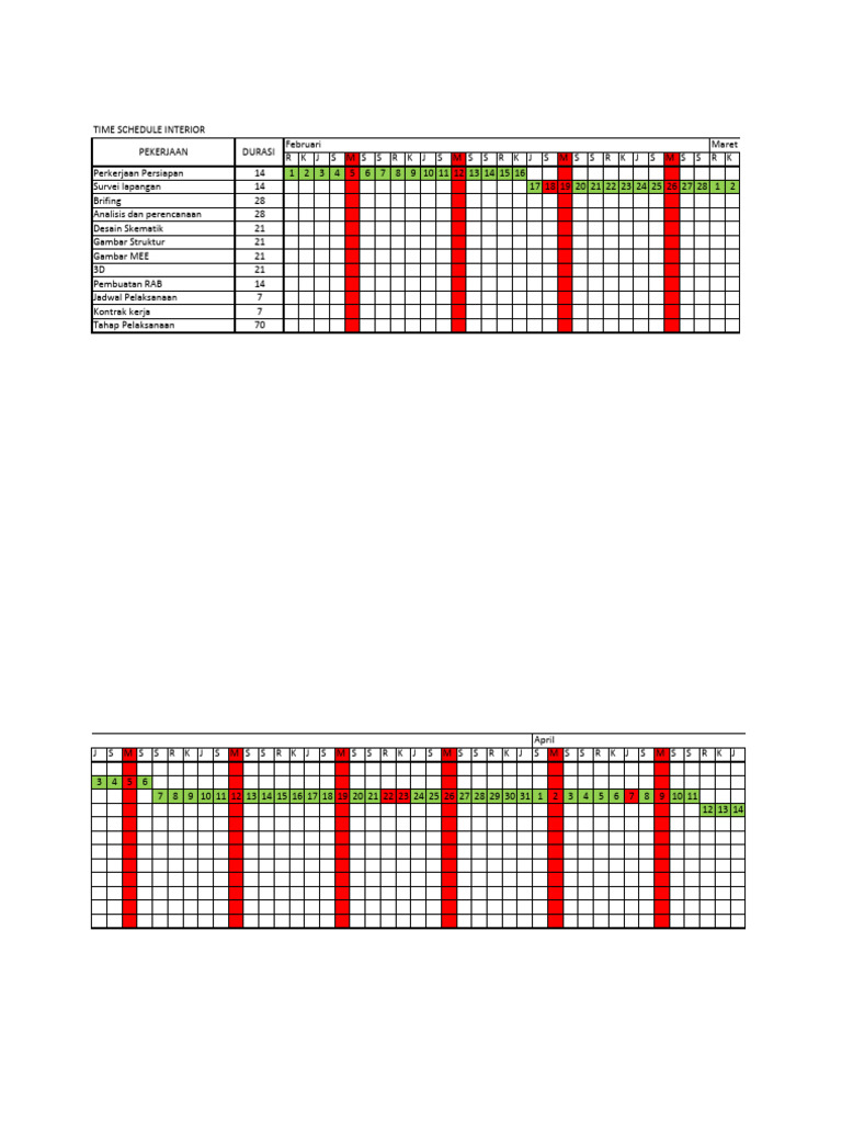 Contoh Time Scedule Design Interior | PDF