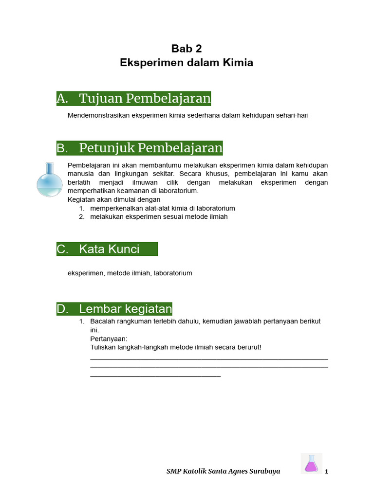 Bab 2 Eksperimen Dalam Kimia | PDF