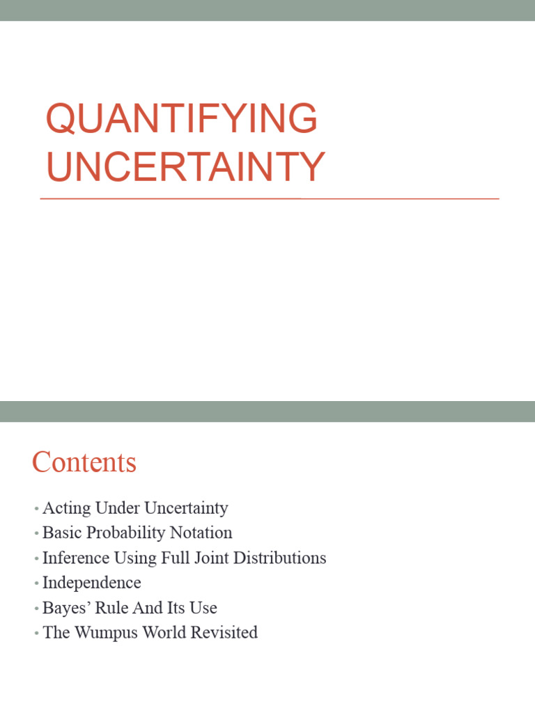 ppt Module-2 QUANTIFYING UNCERTAINTY.pptx - Google Slides | PDF | Probability Density Function ...