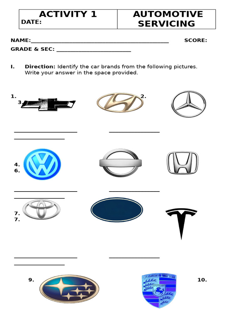 Activity 1-Automotive-Brands of Car | PDF