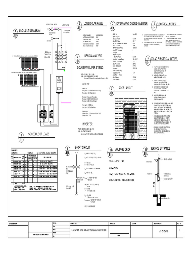 5kw Deye 550w Longi Model | PDF | Solar Panel | Direct Current