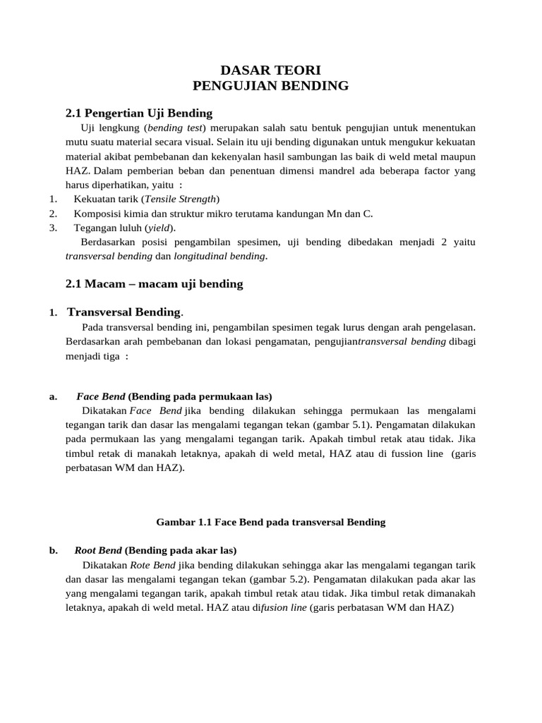 Dasar Teori Uji Bending | PDF