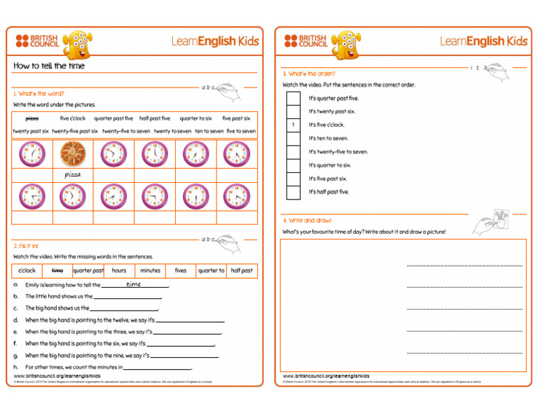 LEV CYDhow-to-tell-the-time-worksheet | PDF