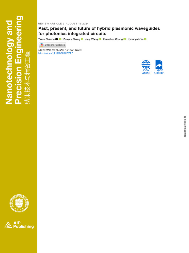 Past, Present, and Future of Hybrid Plasmonic Waveguides For Photonics ...