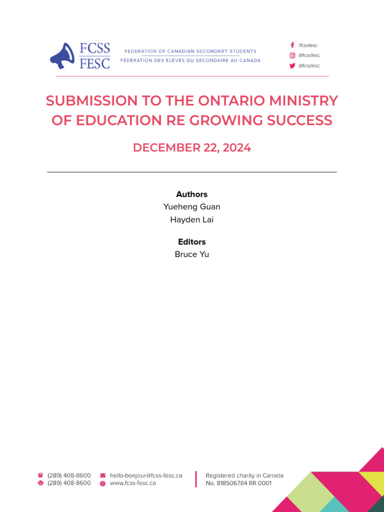 Submission To EDU Re Growing Success | PDF | Educational Assessment ...