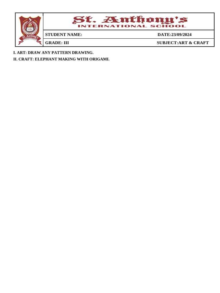 Grade 3 Art & Craft | PDF