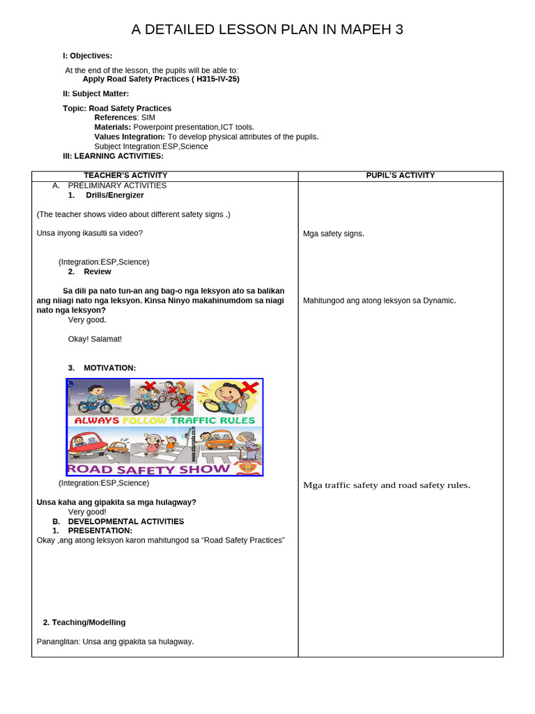 A DETAILED LESSON PLAN IN MAPEH 3 COT 4 | PDF