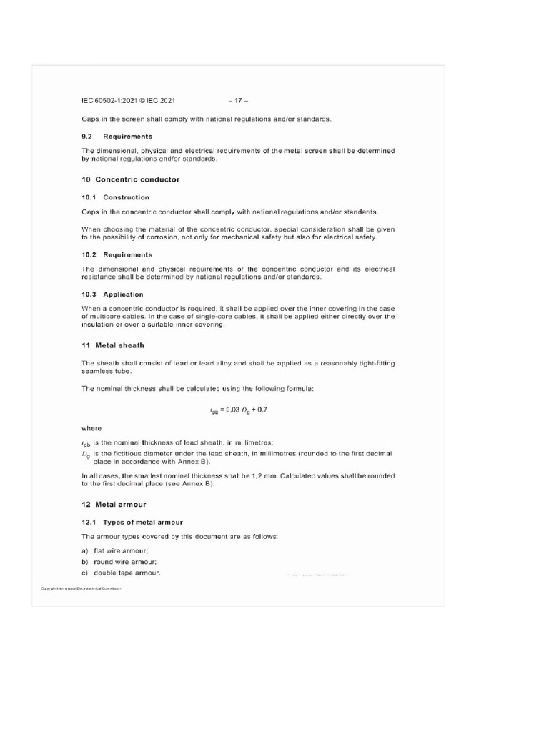 Iec 60502-1 - (2021) 19 | PDF