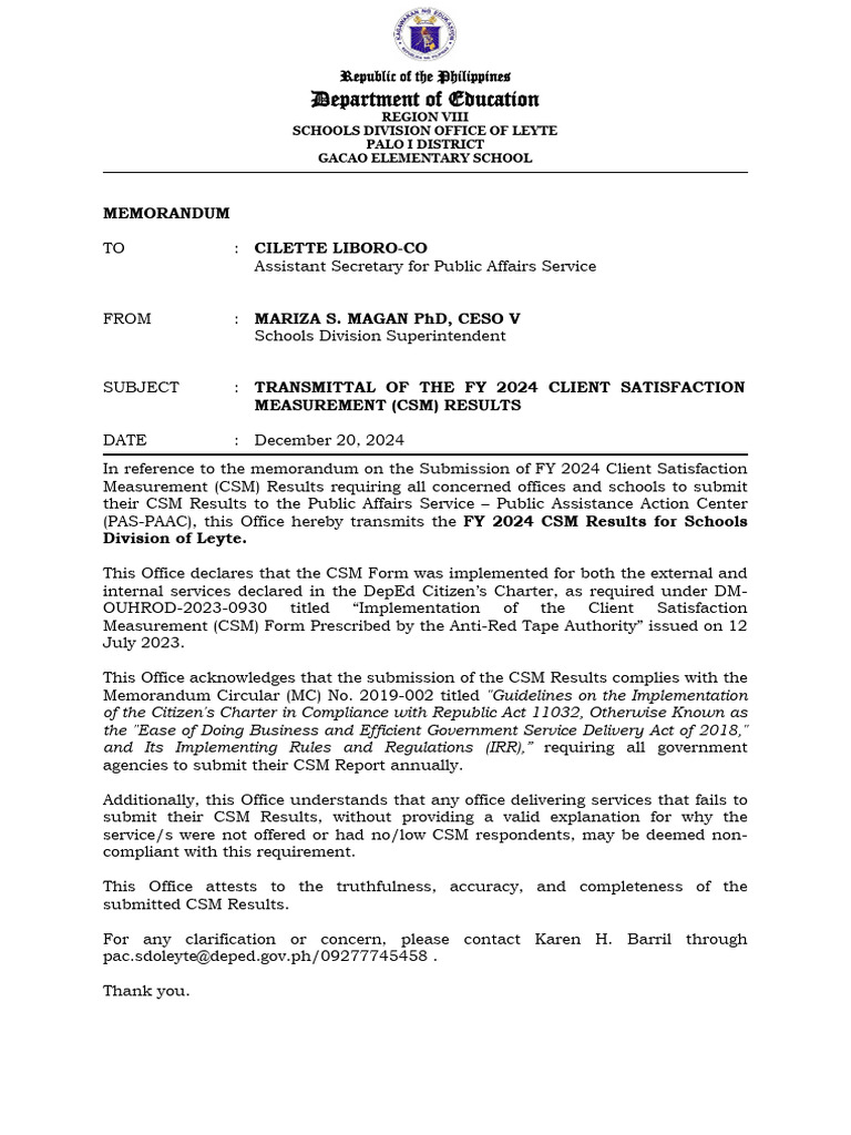 Annex E Transmittal Memo | PDF