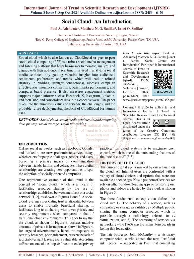 Introduction to Social Cloud Computing | PDF | Cloud Computing ...