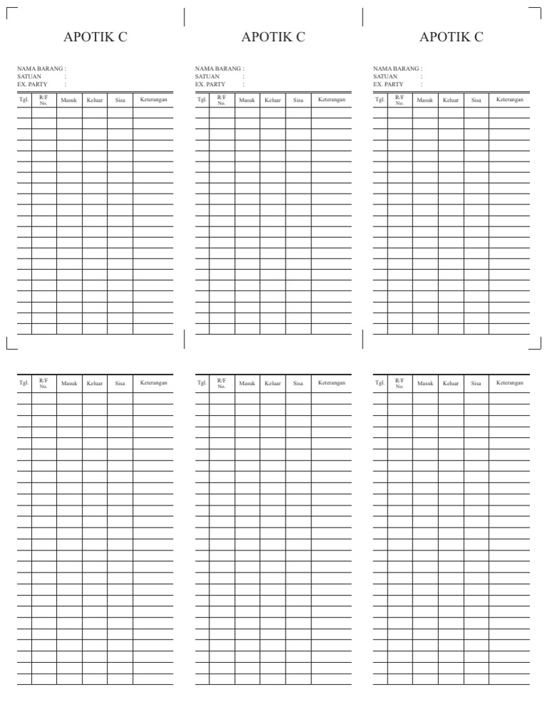 Tabel Obat APOTIK C (F4 Bagi 3) | PDF