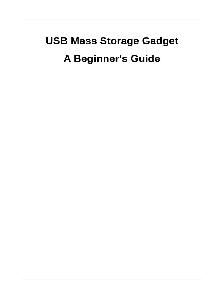 Mass Storage Gadget Guide | PDF | Computer File | Usb