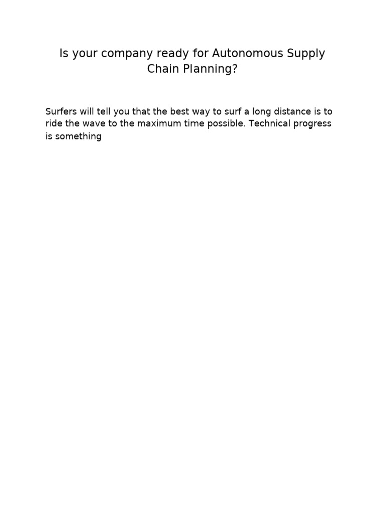 Does Your Supply Chain Have The Building Blocks For An Autonomous ...