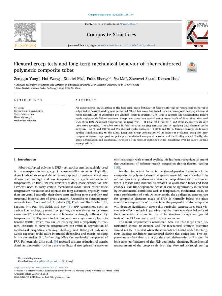 Flexural Creep in Fiber-Reinforced Composites | PDF | Creep ...