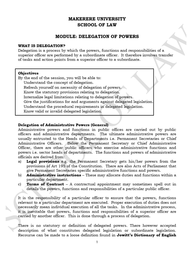 Delegation of Powers | PDF | Act Of Parliament | Parliament