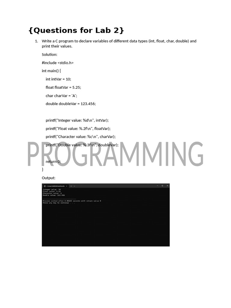 Lab Activity2 Vinay Kapoor | PDF | Integer (Computer Science) | Area Lab Activity2 Vinay Kapoor | PDF | Integer (Computer Science) | Area