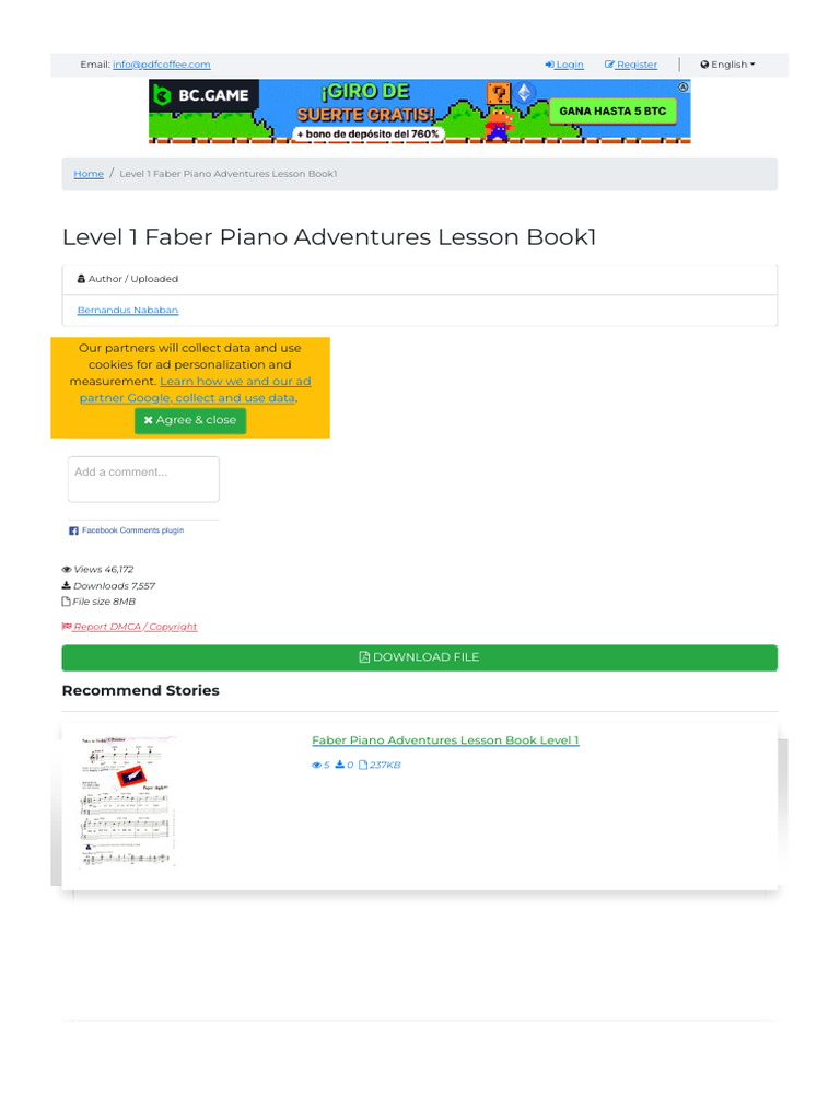 Level 1 Faber Piano Adventures Lesson Book1 | PDF