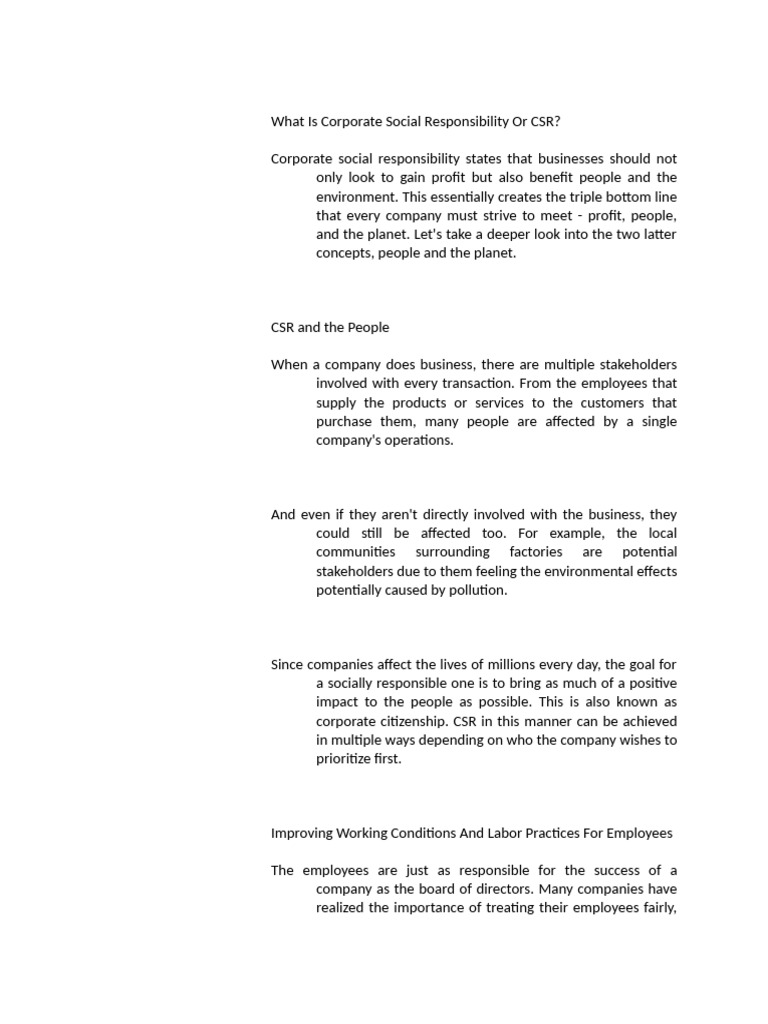 Corporate Social Responsibility Pdf Corporate Social Responsibility