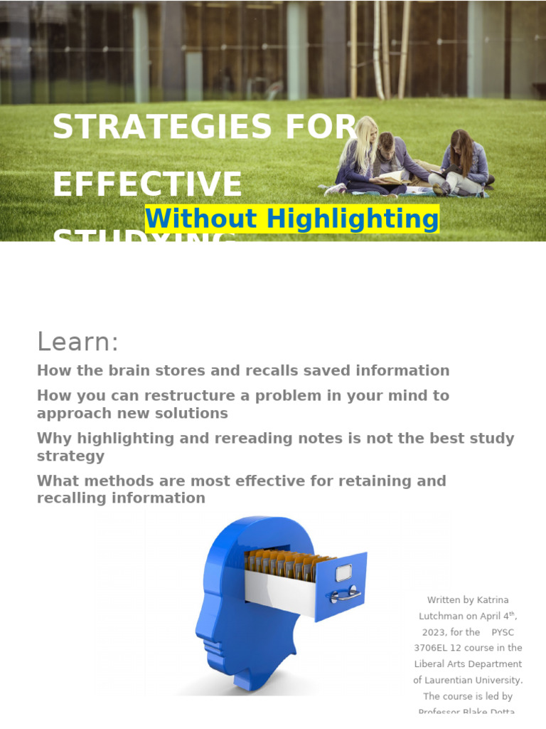 Effective Study Strategies for Retention | PDF | Recall (Memory) | Sleep