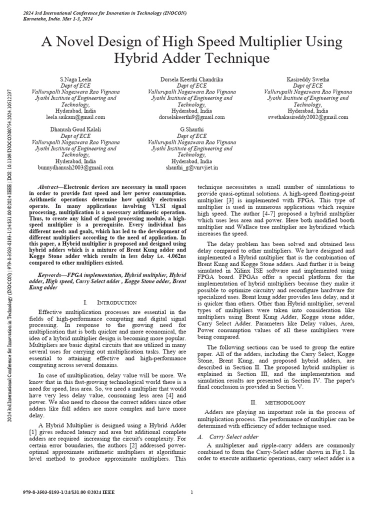4 A - Novel - Design - of - High - Speed - Multiplier - Using - Hybrid ...