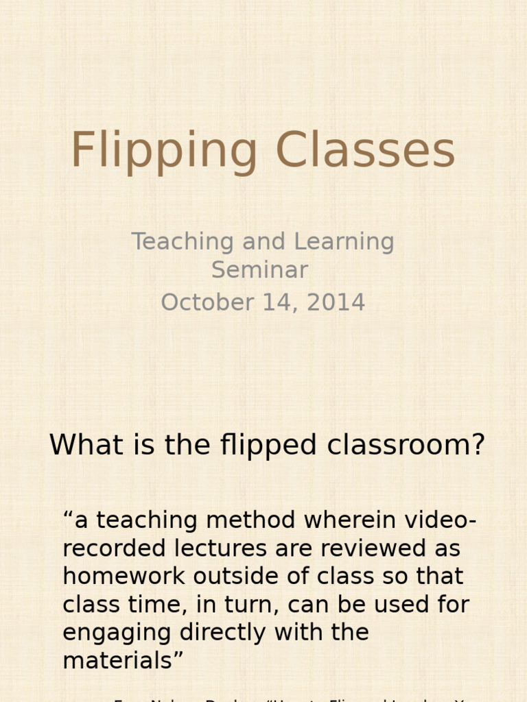 Understanding the Flipped Classroom | PDF