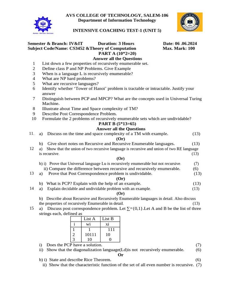 ICT C 5TH UNIT | PDF | Computational Complexity Theory | Mathematical Logic