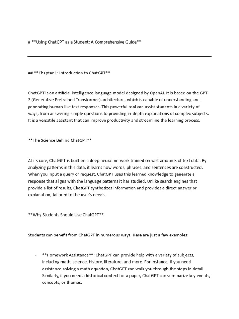 ChatGPT Guide for Students | PDF | Artificial Intelligence ...