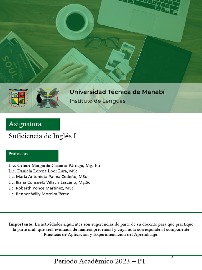 Actividades de Speaking en Inglés I | PDF