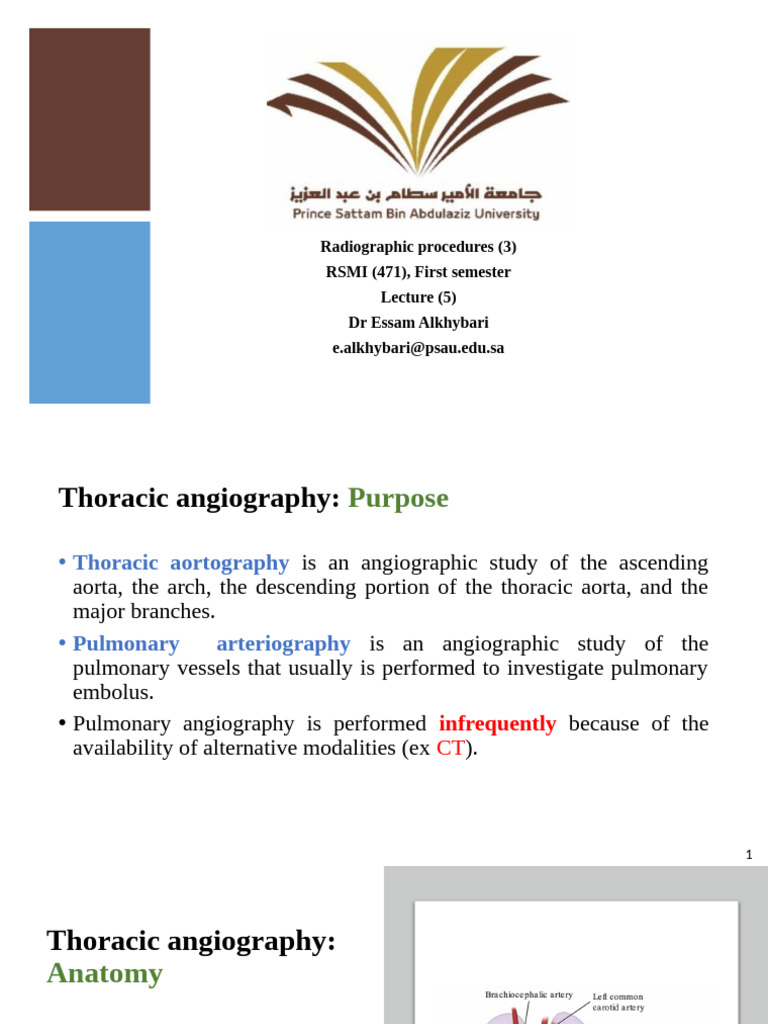 Thoracic and Angiocardiography Overview | PDF | Angiography | Aorta