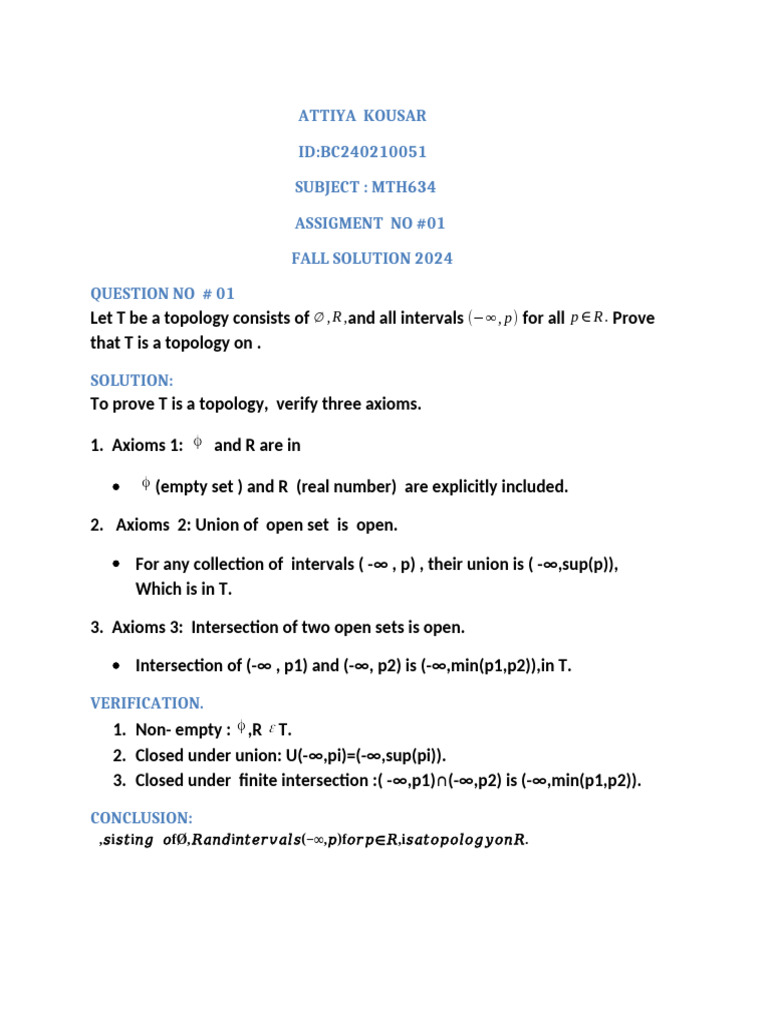 ATTIYA ASSIGMENT MTH634 | PDF