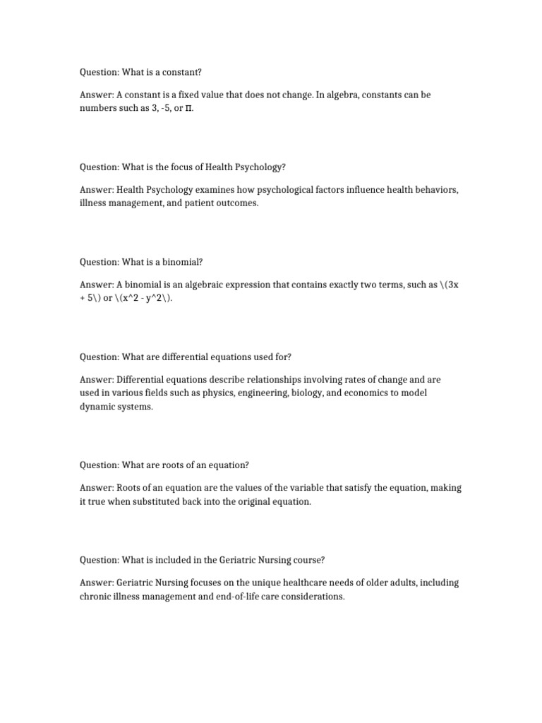 Key Concepts in Health and Math | PDF