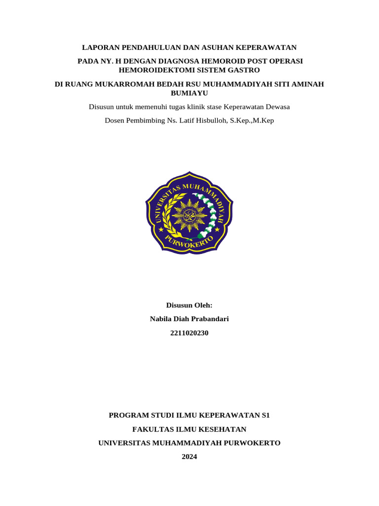 Asuhan Keperawatan Hemoroid Pasca Operasi | PDF