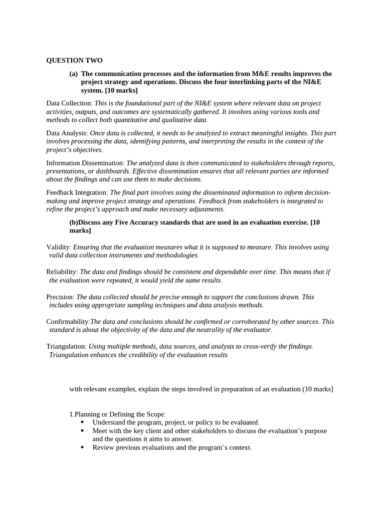 Key Components of M&E Systems and Evaluations | PDF | Evaluation | Data
