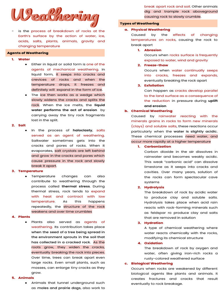 Earth Sci q2 Google Docs | PDF | Igneous Rock | Geological Processes