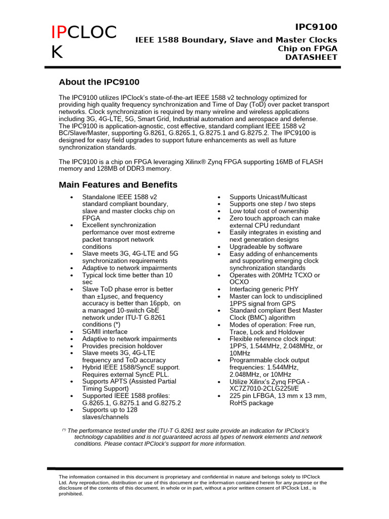 IPC9100 Datasheet R1.05 | PDF | Computer Network | Electronics