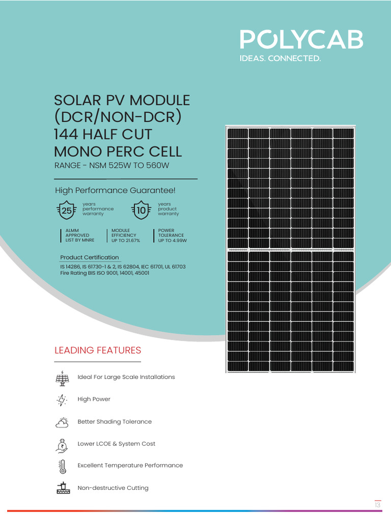 Polycab Solar Panel | PDF