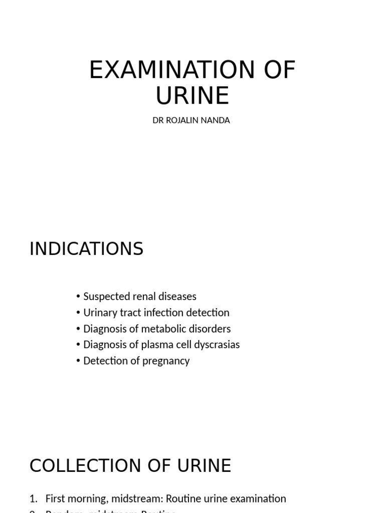 Urine Examination | PDF | Urine | Medical Specialties