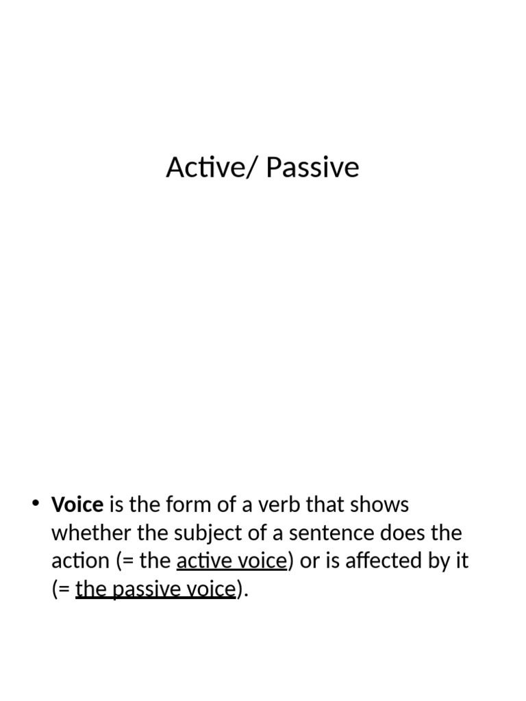 Understanding Passive Voice Usage | PDF