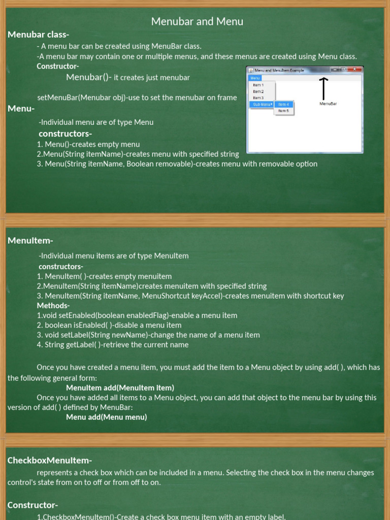 1.4 AWT Controls & Layout Manager Part-3 | PDF | Menu (Computing) | Constructor (Object Oriented ...