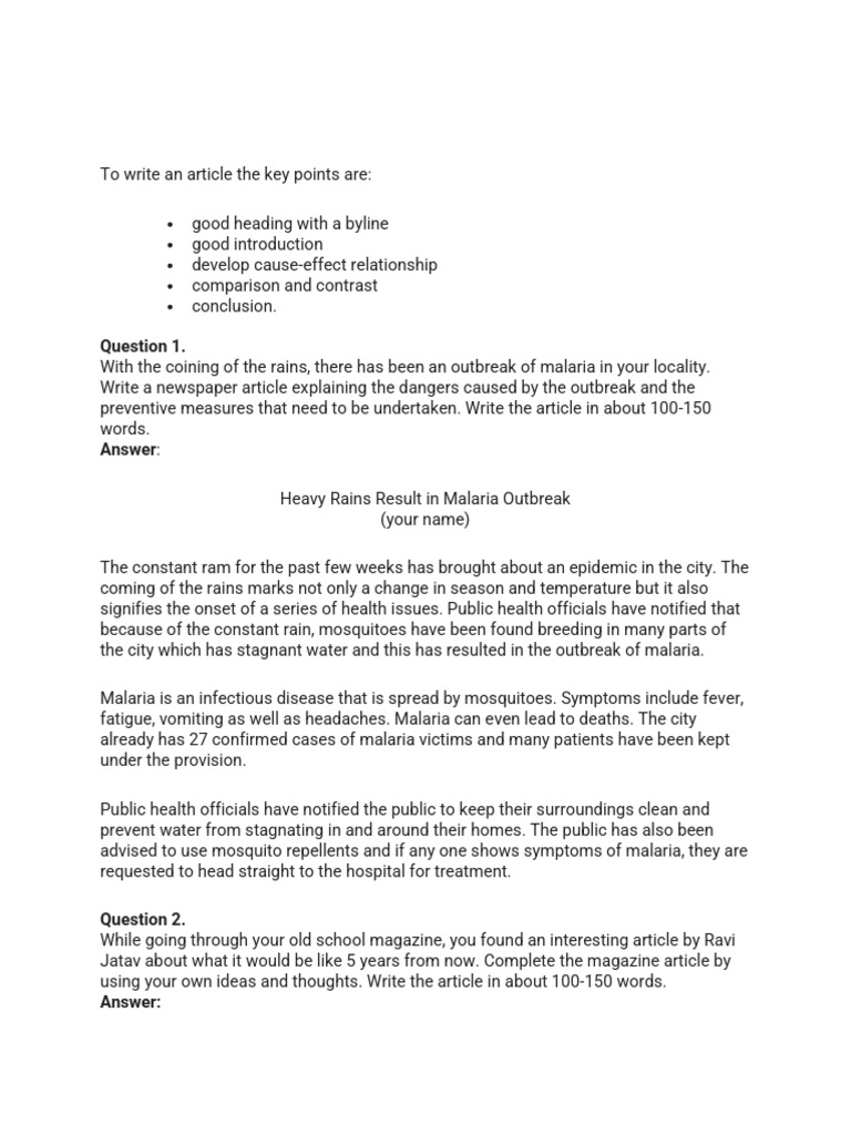 Articles writing class 9 | PDF | Electronic Waste | Waste