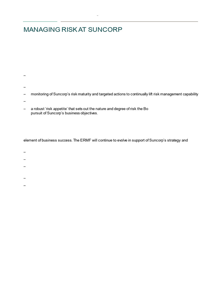 FY17 Managing Risk at Suncorp - MASTER - 20170725 | PDF | Risk ...