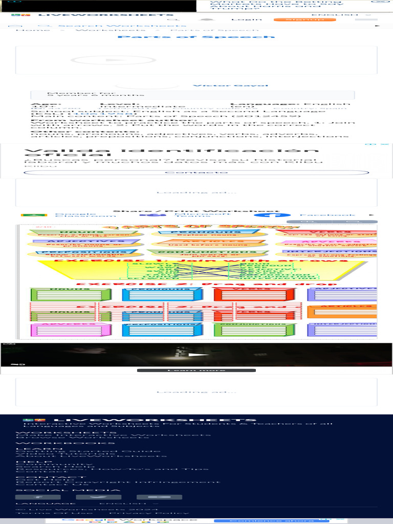 Parts of Speech 44780 Víctor Gayol Live Worksheets | PDF | Part Of ...